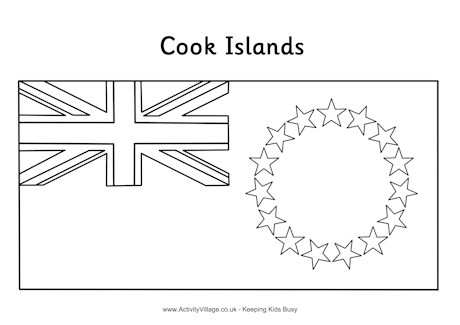 Cook Islands Flag Colouring Page | Activity Village