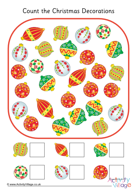 Counting Christmas Decorations | Activity Village