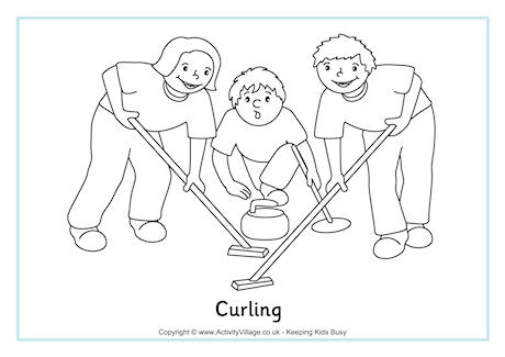 Curling Colouring Page | Activity Village