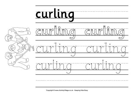 Winter Olympics Handwriting Worksheets | Activity Village