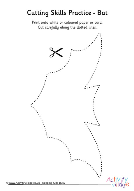 Cutting Halloween Shapes - Bat | Activity Village