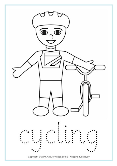 Cycling Word Tracing | Activity Village