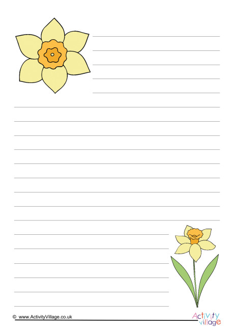 Daffodil Writing Paper 2 | Activity Village