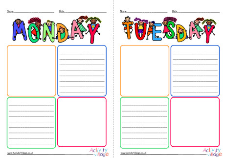 Daily Journal Pages - Blank | Activity Village