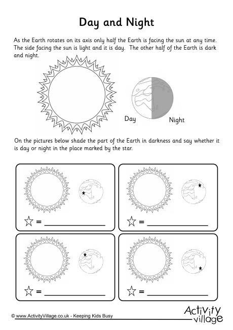Day And Night Worksheet | Activity Village