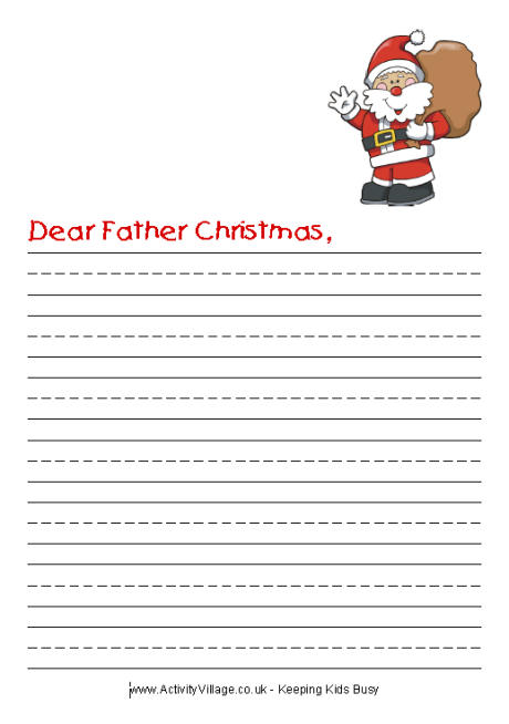 Dear Father Christmas Writing Paper | Activity Village