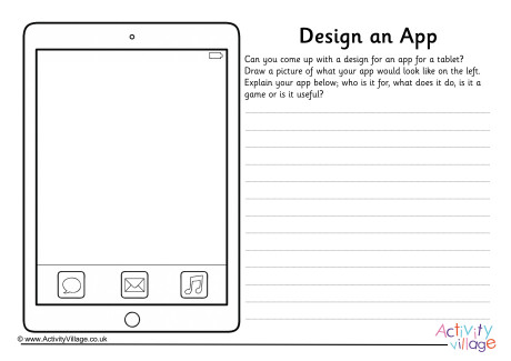 Design An App Worksheet | Activity Village