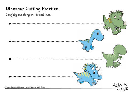 Dinosaur Cutting Practice | Activity Village