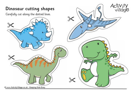 Dinosaur Cutting Shapes | Activity Village
