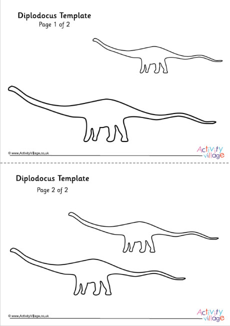 Diplodocus Template | Activity Village