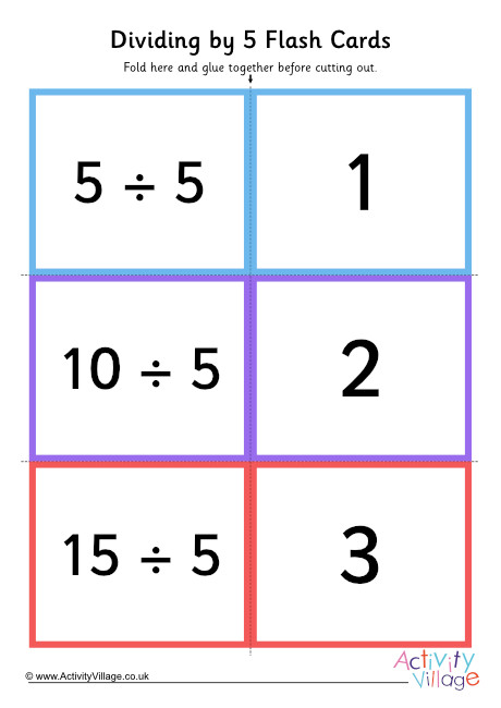 Dividing By 5 Folding Cards | Activity Village