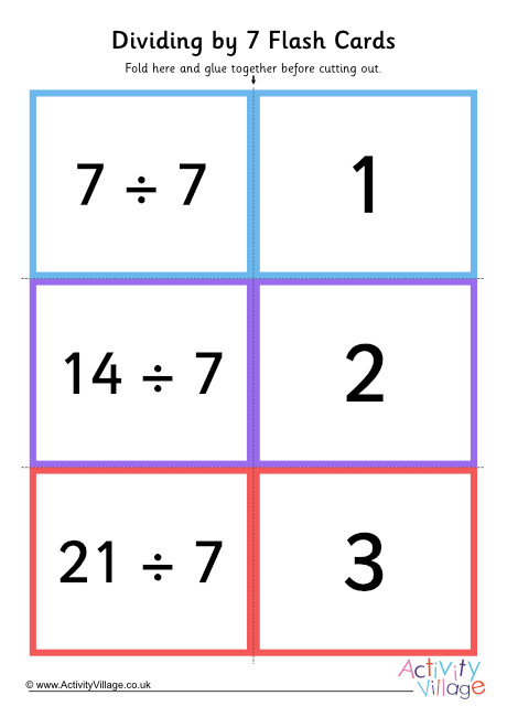 Dividing By 7 Folding Cards | Activity Village