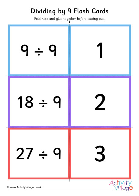 Division Flash Cards | Activity Village