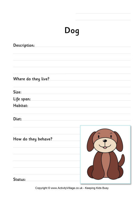 Dog Worksheets | Activity Village
