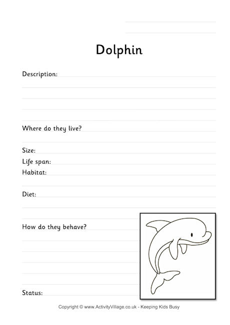 Dolphin Worksheets | Activity Village