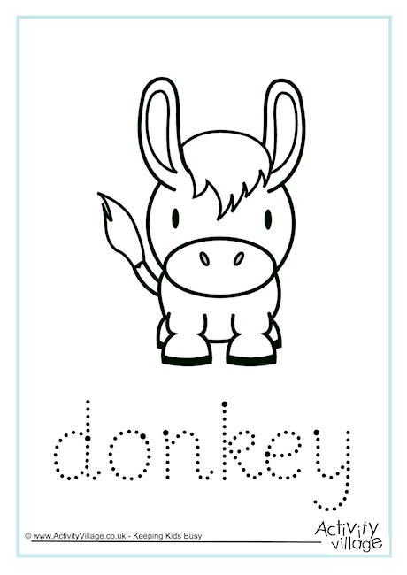 Donkey Word Tracing | Activity Village