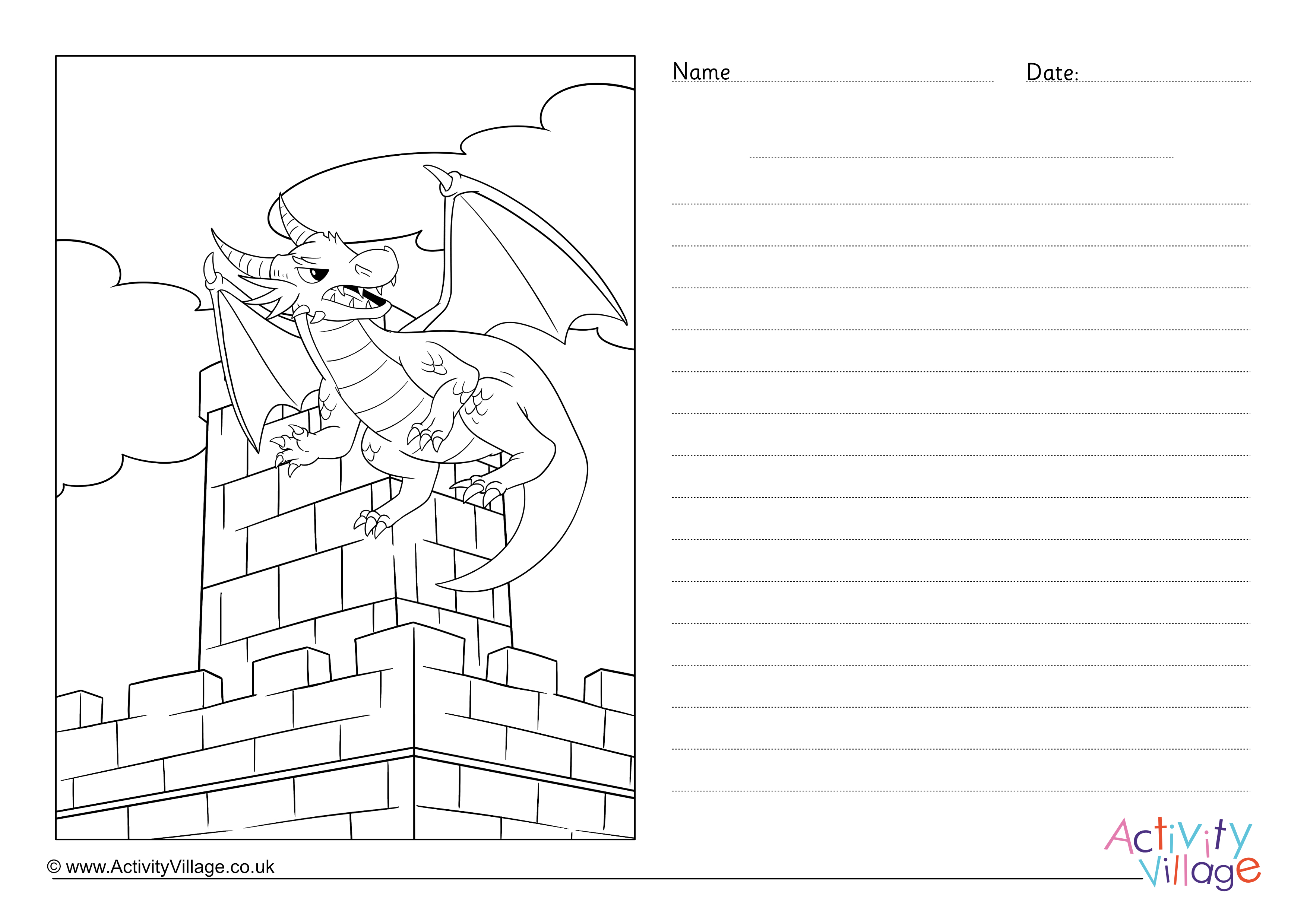 Dragon Worksheets | Activity Village