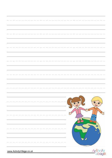 Earth Day Writing Paper | Activity Village
