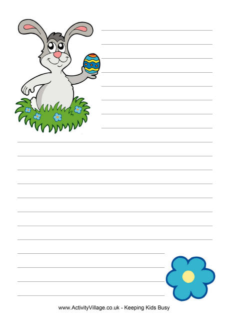 Easter Bunny Boy Writing Paper | Activity Village