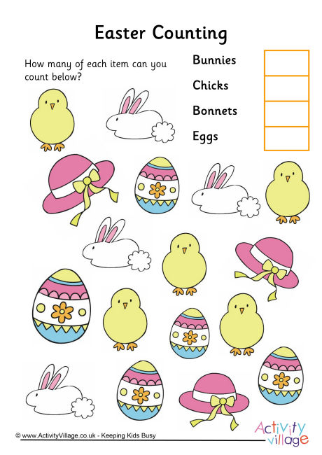 Easter Counting Worksheet 3 | Activity Village