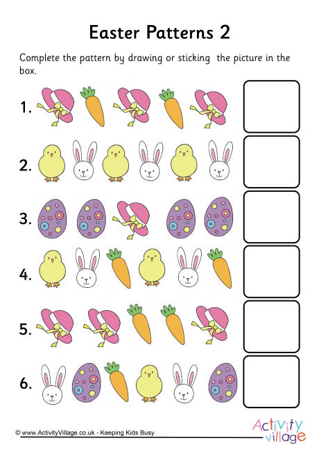 Easter Pattern Worksheets | Activity Village
