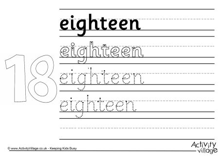 Number Word Handwriting Worksheets | Activity Village