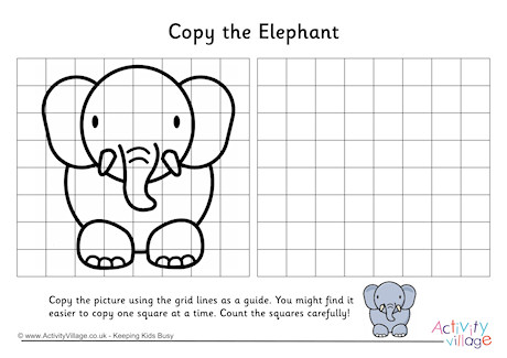 Elephant Grid Copy | Activity Village