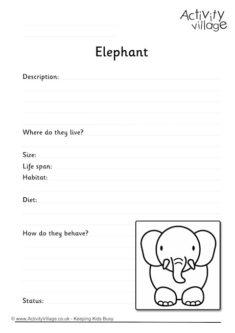 Animal Fact Finding Worksheets | Activity Village