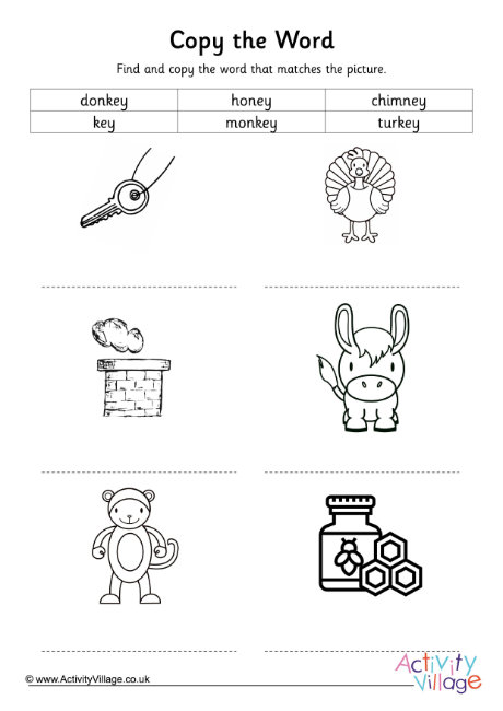 Ey Digraph Copy The Word | Activity Village