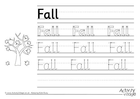 Autumn Handwriting Worksheets | Activity Village