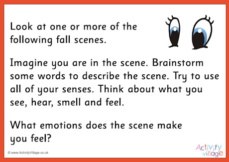 Fall Scene Writing Prompt Slideshow | Activity Village