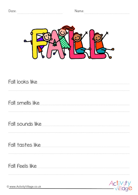 Fall Sensory Poem Similes | Activity Village