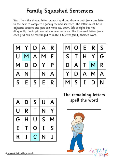 Squashed Sentences Puzzles | Activity Village