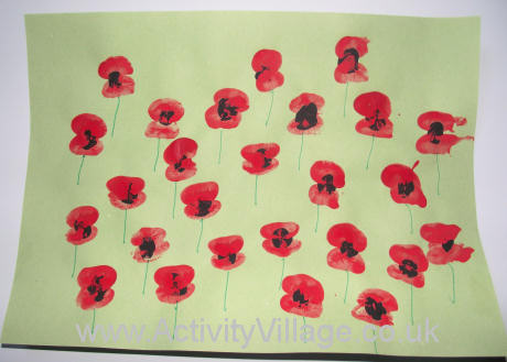 Field of Poppy Thumbprints Craft for Children