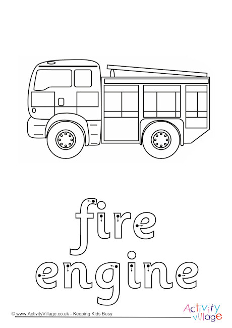Fire Engine Finger Tracing | Activity Village