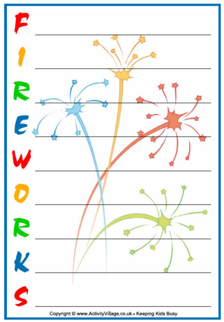 Diwali Acrostic Poem Printables | Activity Village