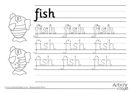 Fish Handwriting Worksheet | Activity Village