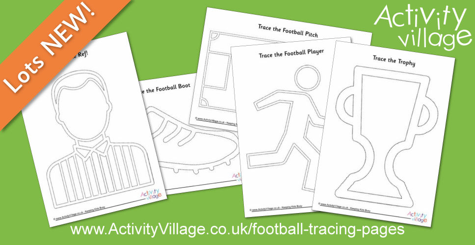 Five New Football Tracing Pages for Pencil Control | Activity Village