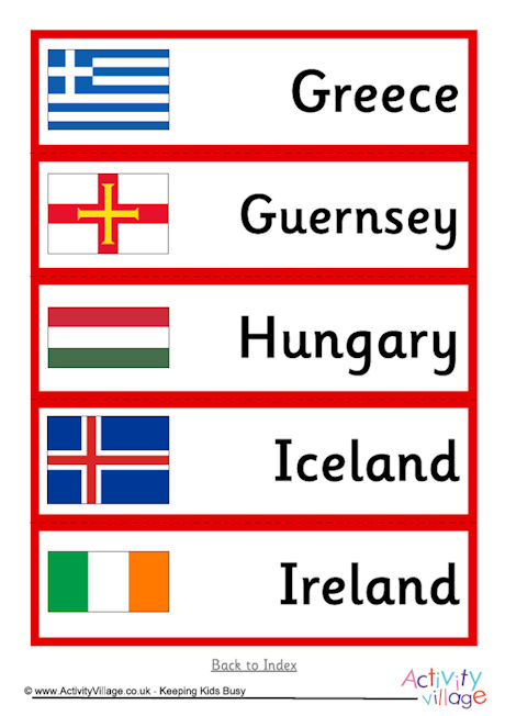 All Flags of Europe Word Cards | Activity Village