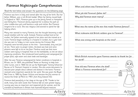 Florence Nightingale Biography and Activities for Kids