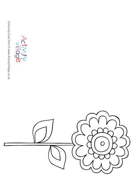 Flower Colouring Card 3 | Activity Village