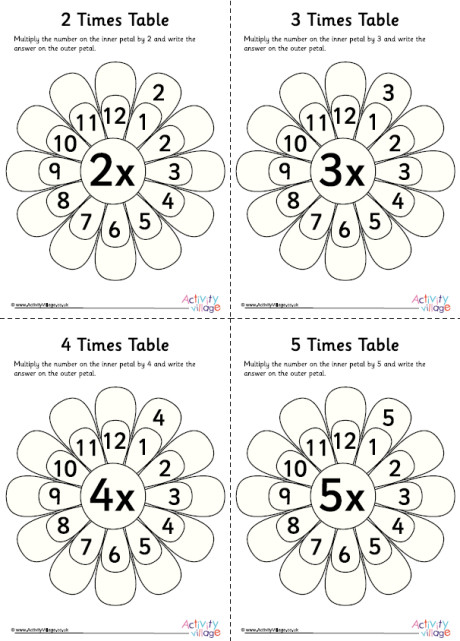 Flower Times Table Worksheets 1 | Activity Village