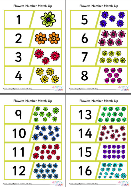 Flowers Number Match Up | Activity Village
