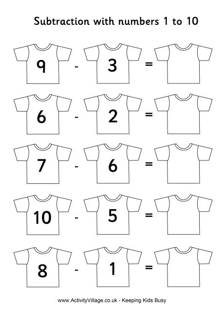Subtraction within 10 | Activity Village