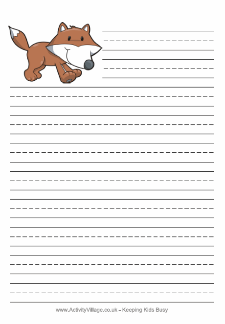 Animal Writing Paper | Activity Village