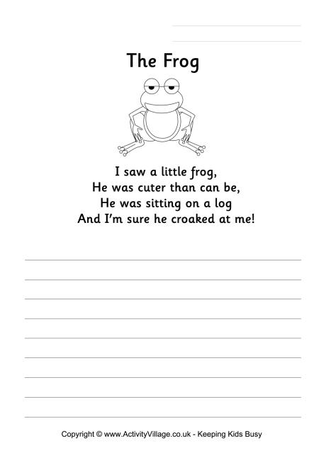 Frog Worksheets | Activity Village