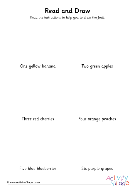 Fruit Read and Draw | Activity Village