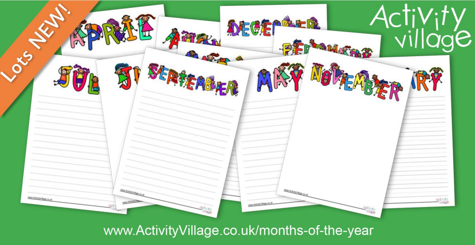 Fun New Writing Paper for Each Month of the Year | Activity Village