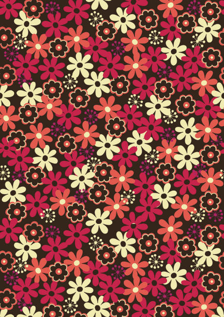Funky Brown Flowers Scrapbook Paper | Activity Village