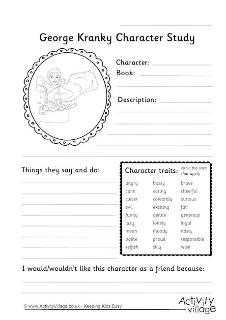 George Kranky Character Study | Activity Village